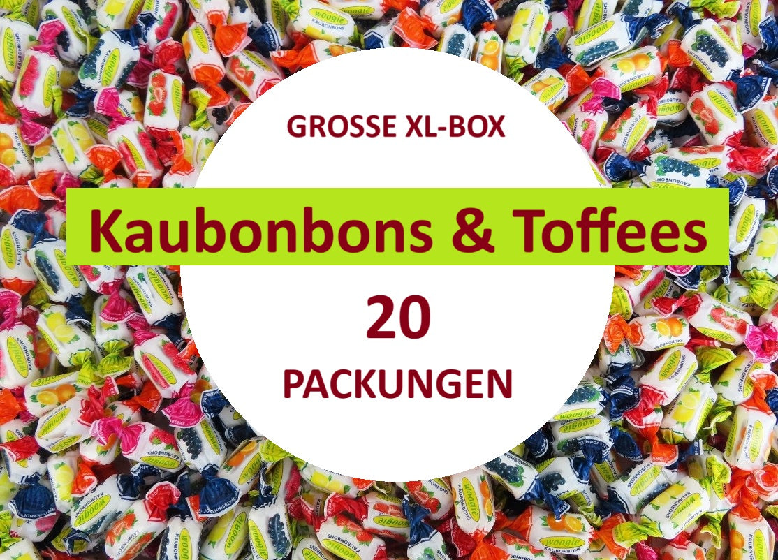 Chewy candies & toffees BOX in an XL surprise package, 20 packs ...